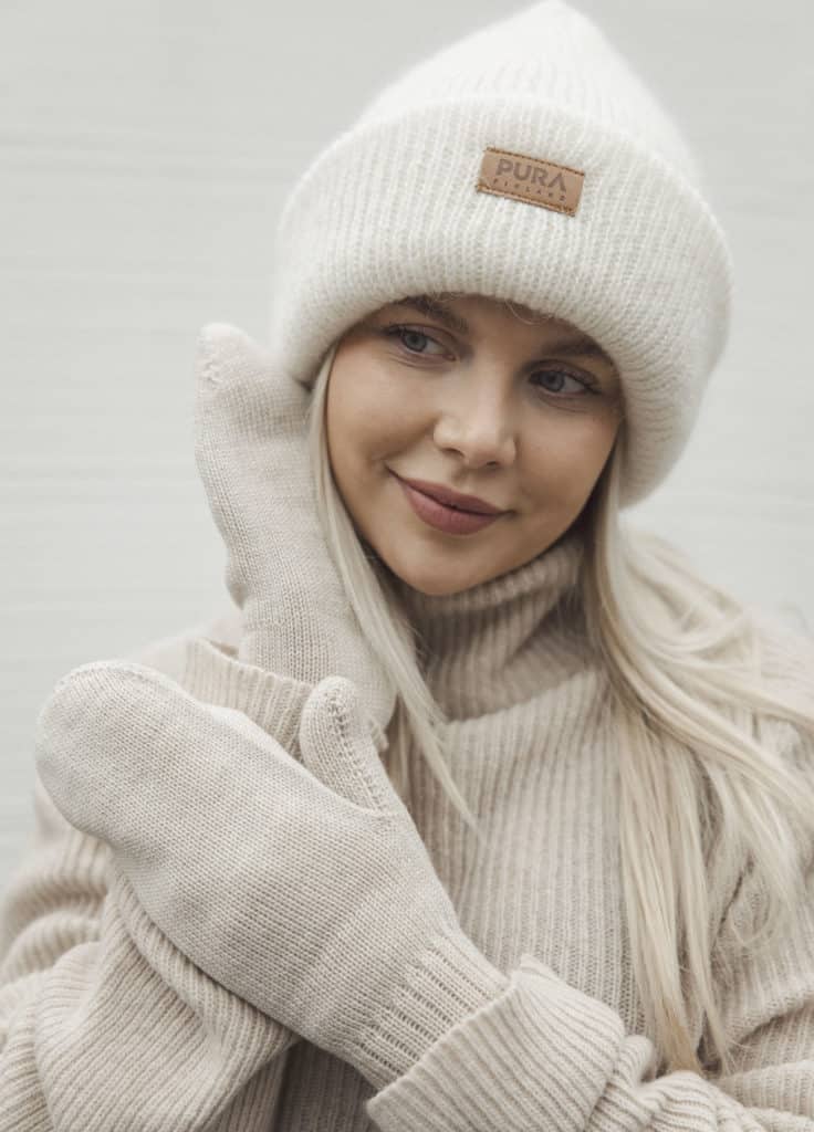 MERINO Mittens -lapaset, vaaleanbeige | PURA Finland