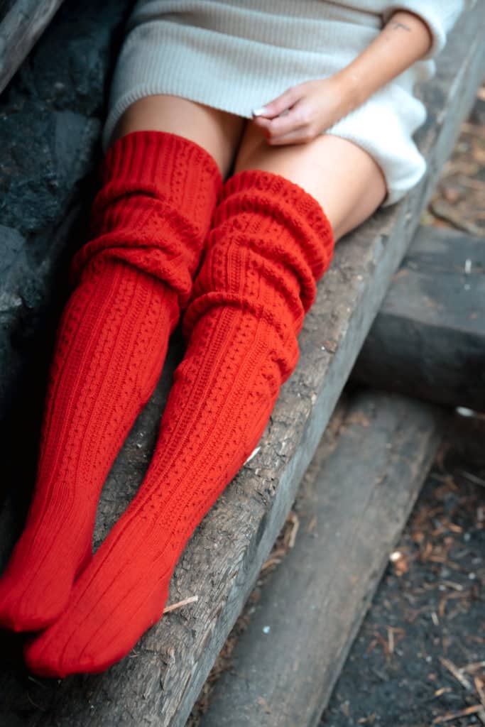 WOOL Long Socks -villasukat, punainen | PURA Finland