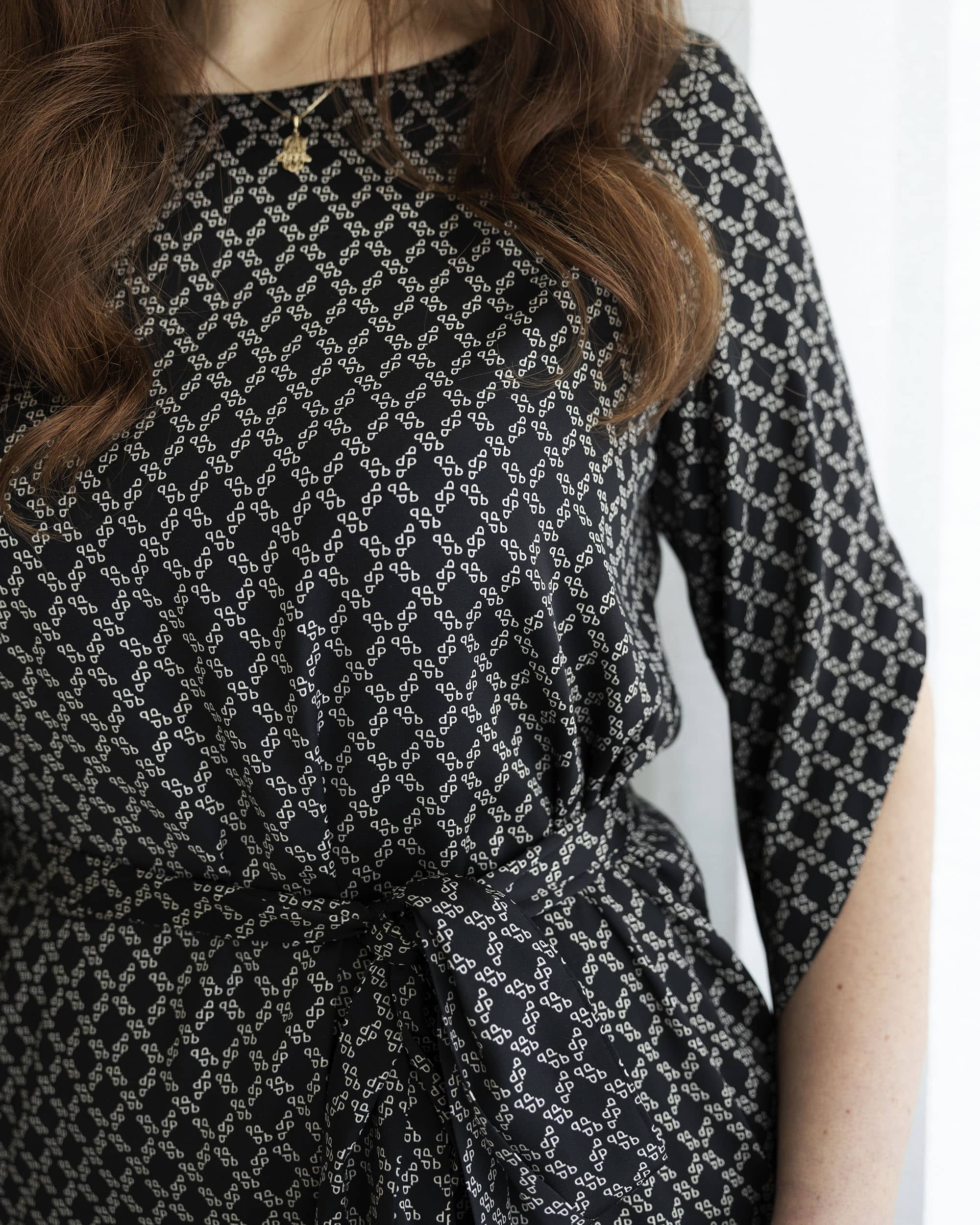 MONOGRAM Dove 3/4 Sleeve Dress -mekko, musta